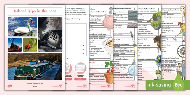 KS2 School Trips Guide - the East (teacher made)