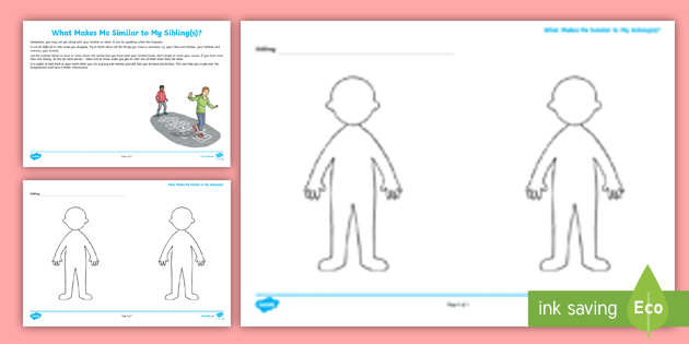 * NEW * What Makes Me Similar to My Sibling? Worksheet