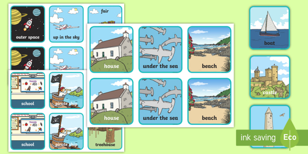 Storybook Setting Pairs Matching Game (teacher made)