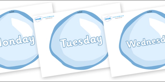 FREE! - Days of the Week on Bubbles (teacher made)