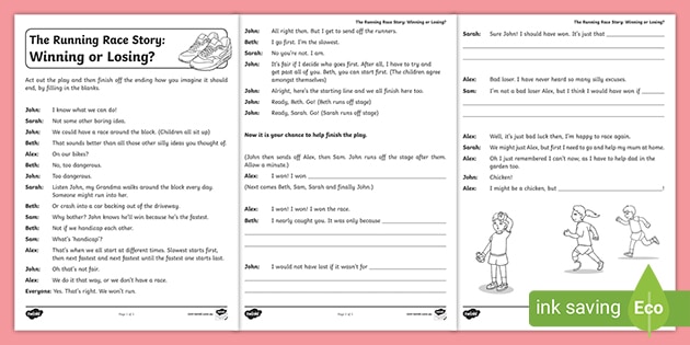 The Running Race Story: Winning or Losing Activity