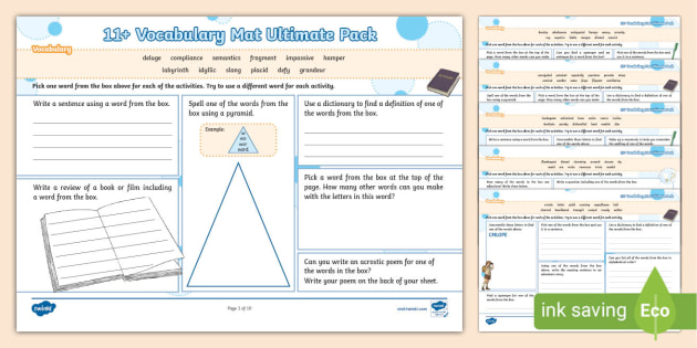 11+ Vocabulary Mat Ultimate Pack (teacher made)