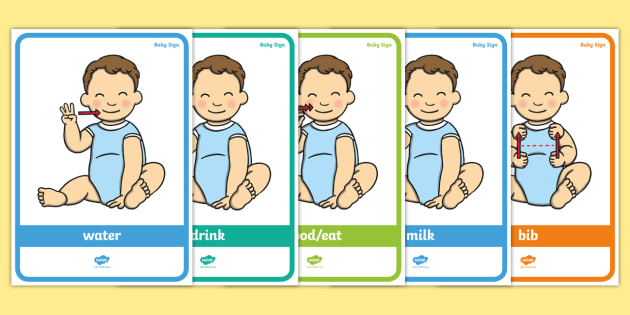 * NEW * Baby Sign Language Poster Pack (Mealtime Signs) - Baby