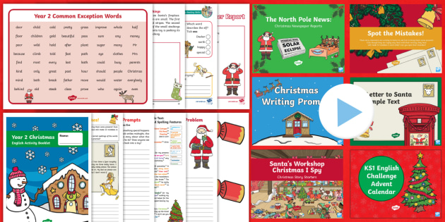 Year 2 Christmas English Bumper Resource Pack (teacher made)