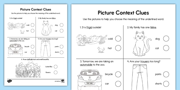Context Clues Worksheets 2nd Grade Teach Child How To Read: Context