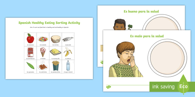 Healthy Eating Sorting Worksheet / Worksheet Spanish
