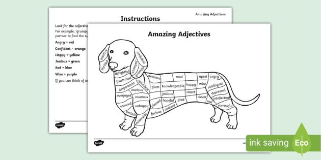 Amazing Adjectives Colouring Activity | Australia | Twinkl