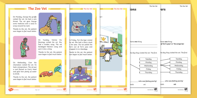Year 1 Differentiated Reading Comprehension - The Zoo Vet