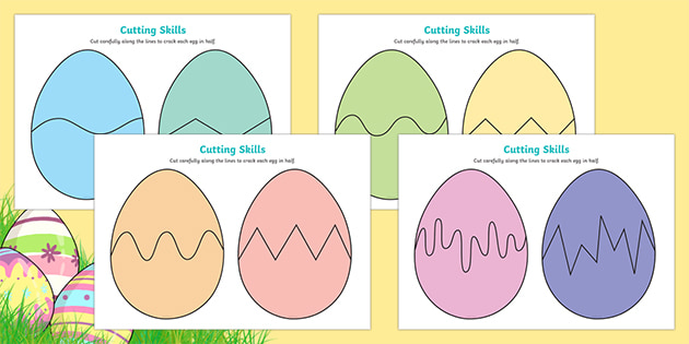 Easter Egg Cutting Skills Activity - School Closure Resources