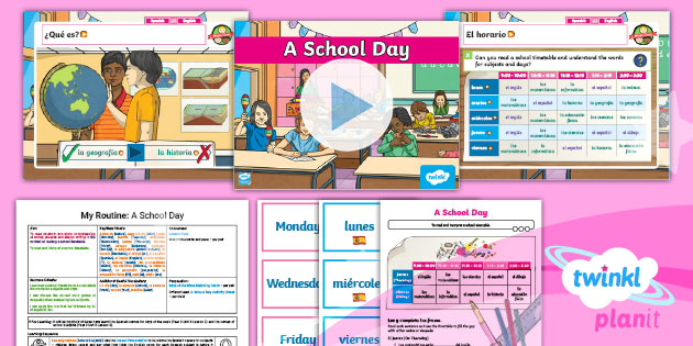👉 PlanIt Year 4 Spanish Lesson: Reading A School Day's Timetable