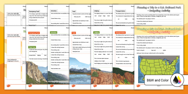 Planning a Trip to a U.S. National Park Budgeting Activity