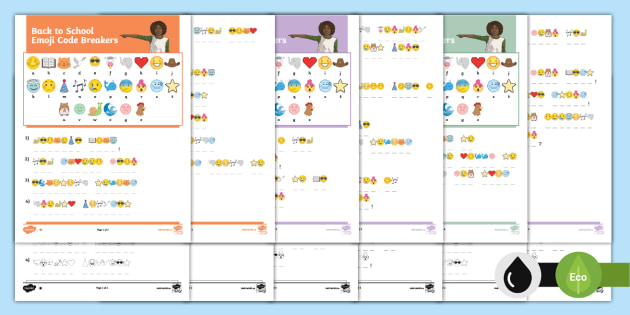 😊 Back to School Emoji Code Breakers (teacher made)