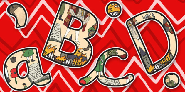 History Themed Size Editable Display Lettering - History