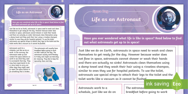 Life as an Astronaut Fact File (teacher made) - Twinkl