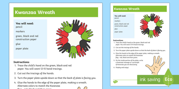 Kwanzaa Wreath Craft Instructions - Kwanzaa, tradition, African American