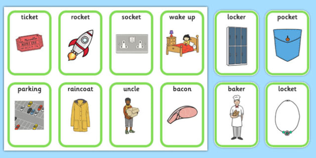 Medial 'k' Playing Cards -speech sounds, phonology, articulation, speech