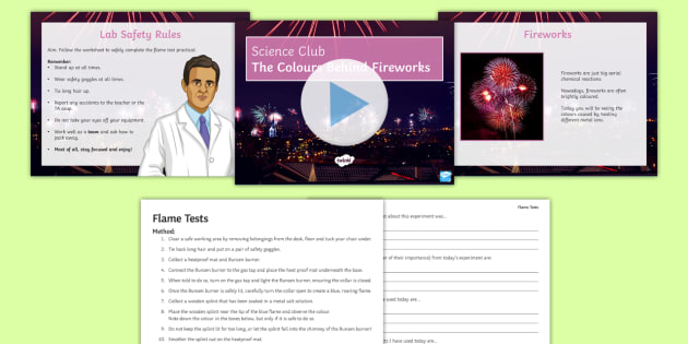 Bonfire-Themed Flame Tests Fireworks Science Club Activity Pack