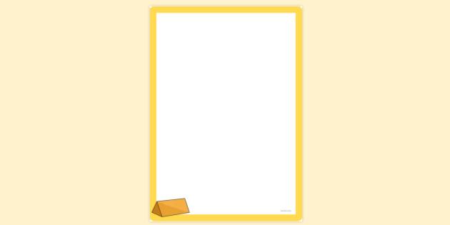 FREE! - Simple Blank Triangular Prism Page Border | Twinkl