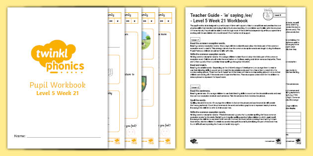 Level 5 Week 21 Phonics Workbook and Guidance document – KS1