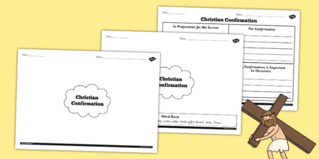 Christian Confirmation Differentiated Mind Map Worksheets - sheet