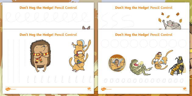 Don't Hog the Hedge! Pencil Control Worksheet / Worksheets