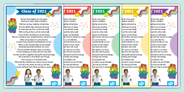 Leaving School Poem – Class of 2021 – Primary Seven