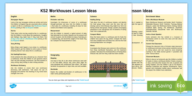 KS2 Workhouses Lesson Ideas