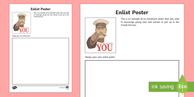 Enlist Poster Worksheet / Worksheet