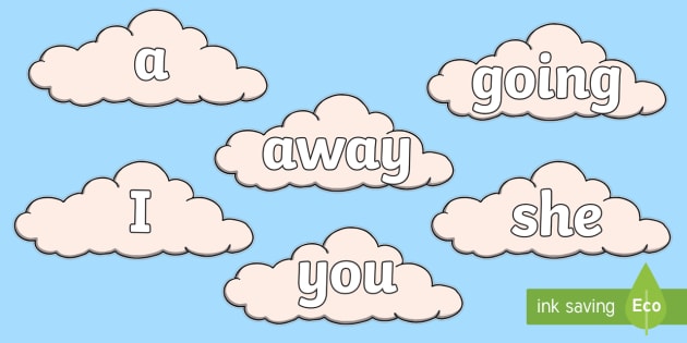 High Frequency Words on Clouds (teacher made)