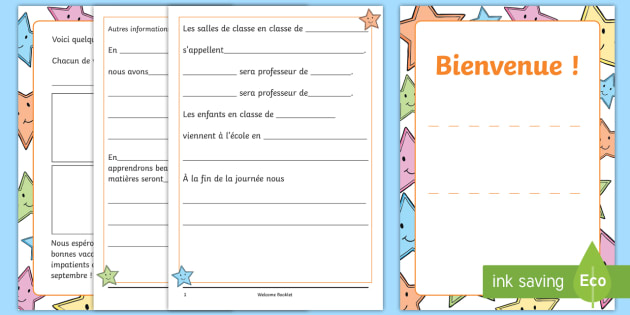Bienvenue pour enfants Livret (teacher made)
