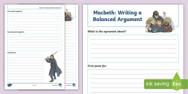 Macbeth: Writing a Balanced Argument (teacher made)