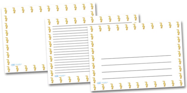 Seahorse Landscape Page Borders- Landscape Page Borders