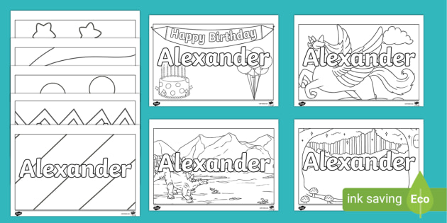 FREE! - Alexander Name Simple Colouring Activity Sheet