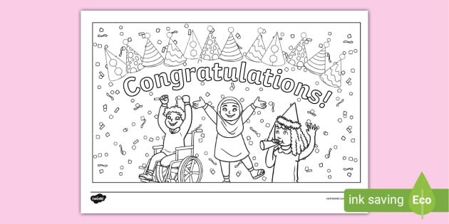 Congratulations! Colouring Page (teacher made)