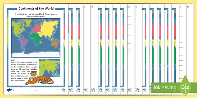 Continents of the World Differentiated Reading Comprehension
