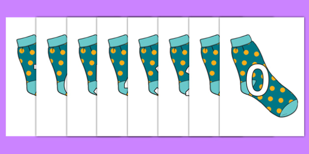 FREE! - Numbers 0-100 on Socks (teacher made)