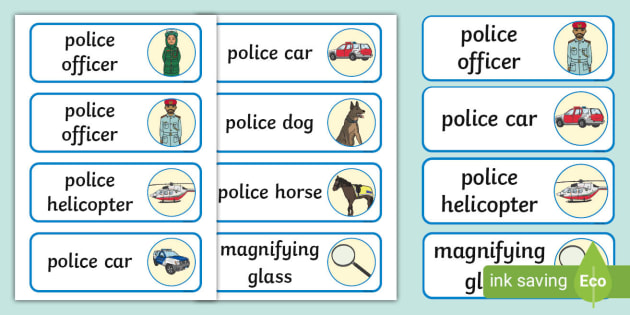 UAE Police Vocab Cards (teacher made)