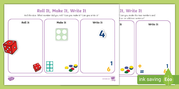 👉 Roll It, Make It, Write It Activity (teacher made)