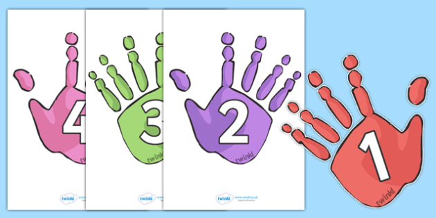 FREE! - Numbers 0-30 on Handprints (Teacher-Made)