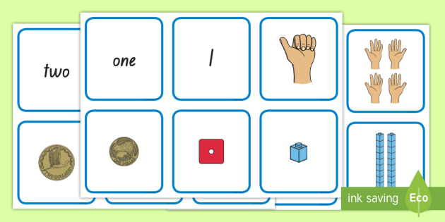 0 to 20 Visual Number Matching Cards (teacher made)