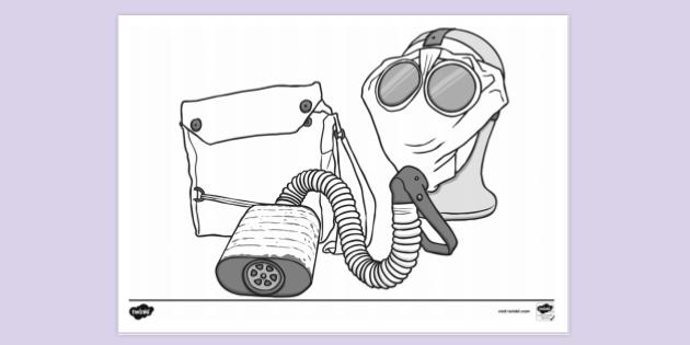 FREE! - WWI Gas Mask Colouring Sheet | Colouring Sheets