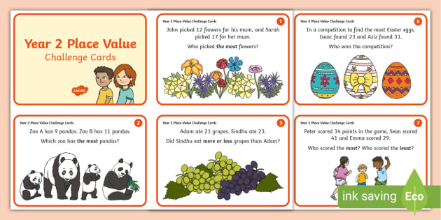 Year 2 Place Value Challenge Cards (teacher made)