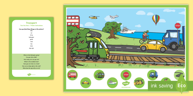 Transport Can you Find...? Poster and Prompt Card Pack