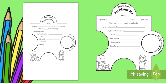 Back to School - All About Me Jigsaw Activity (teacher made)