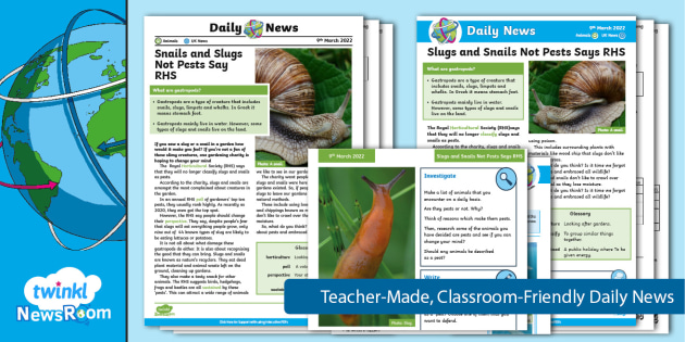 RHS Slugs And Snails News KS2 Reading Comprehension
