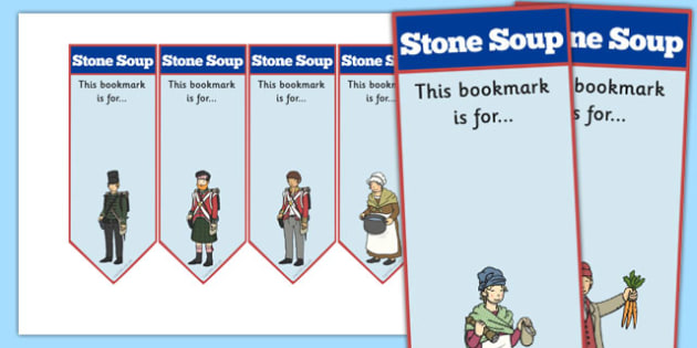 Stone Soup Editable Bookmarks