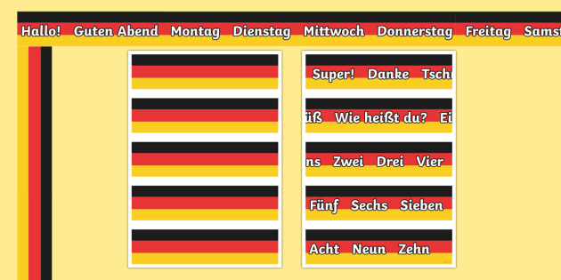 German Words Display Borders