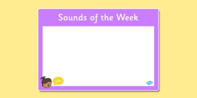 Sounds of the Week Poster - sounds, week, poster, display, sounds of ...