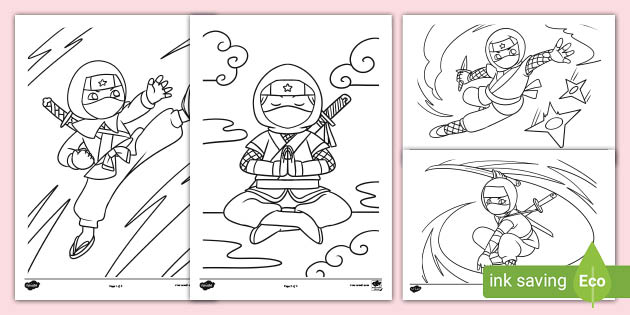 Ninja Colouring Pages (teacher made)