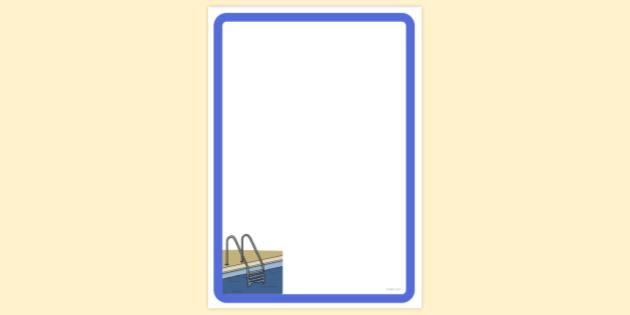 FREE! - Swimming Pool Steps Page Border (teacher made)